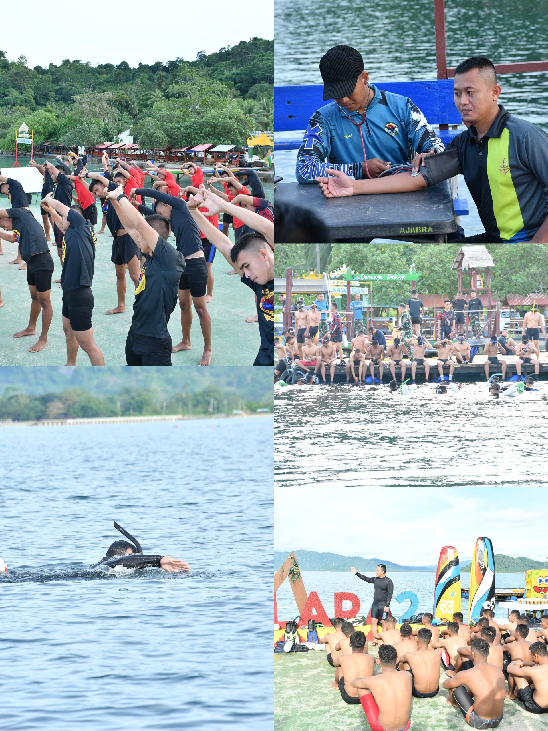 Perwira Brigif 4 Mar/BS Wilayah Lampung melaksanakan Renang Laut Jarak ...